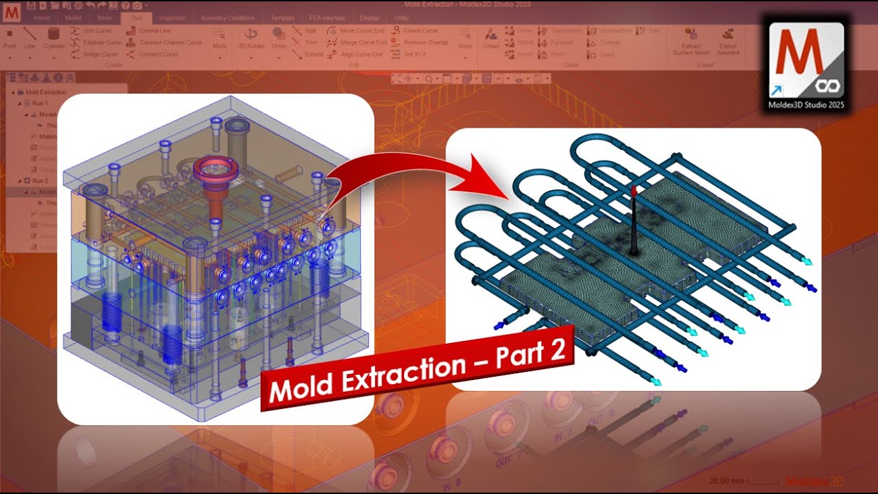 Intermediate Mold Extraction Tutorial for Simulation | Moldex3D Tips & Tricks | Studio 2025