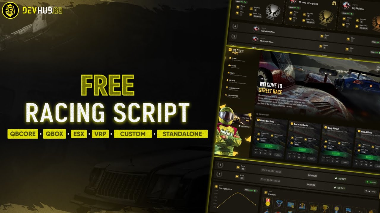DEVHUB - FREE RACING SCRIPT (FIVEM)
