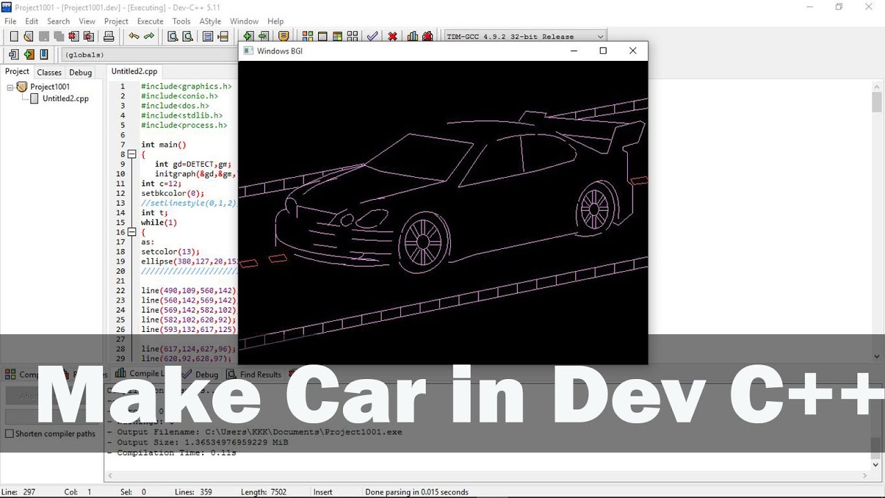 How to Make Sport Car in Dev c++