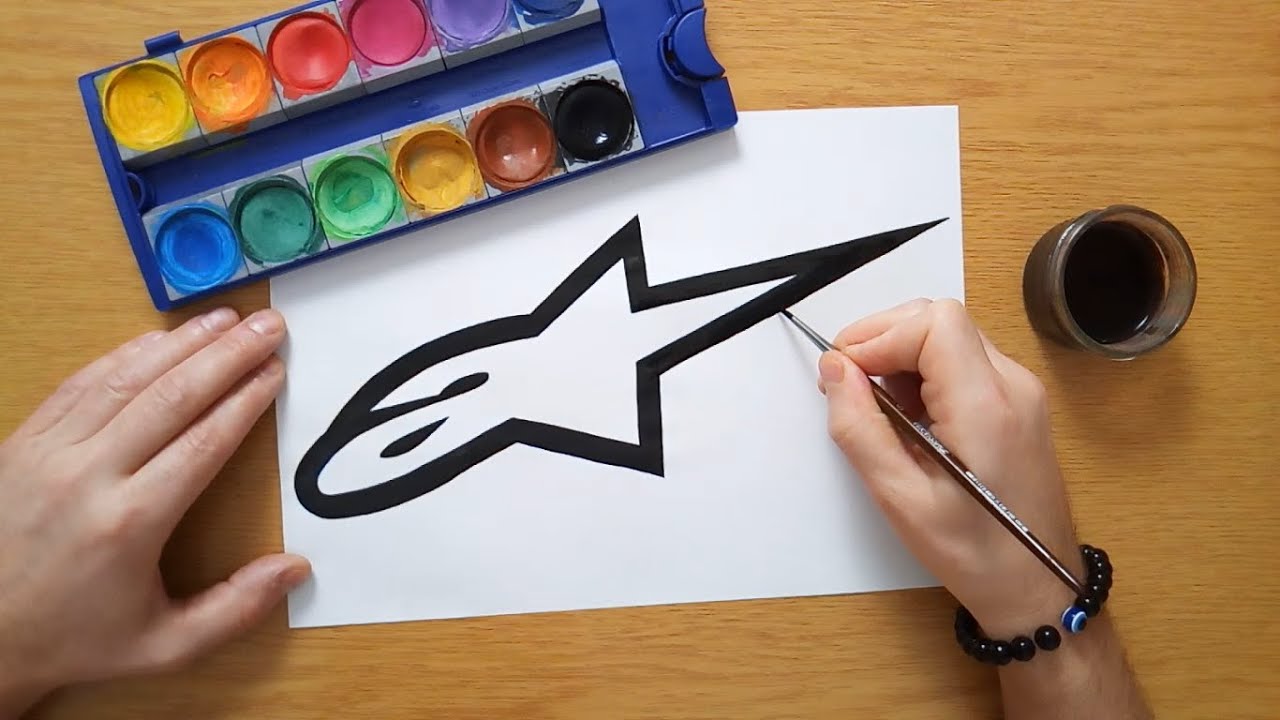 How to draw the Alpinestars logo - Come disegnare il logo di Alpinestars