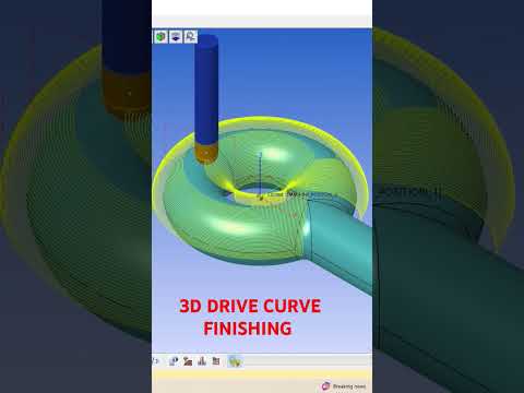 3D DRIVE CURVE FINISHING WORK NC TUTORIAL #solidworks #cadcam #worknc #cncmachine