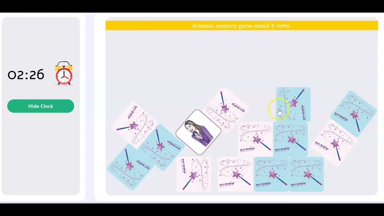 4-verbs vocabulary learning game-dynamic memory games
