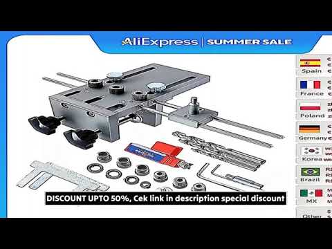 ALLSOME 3 In 1 Dowelling Jig 6/8/10mm Wood Drilling Guide Locator Adjustable Dowel Jig Kit
