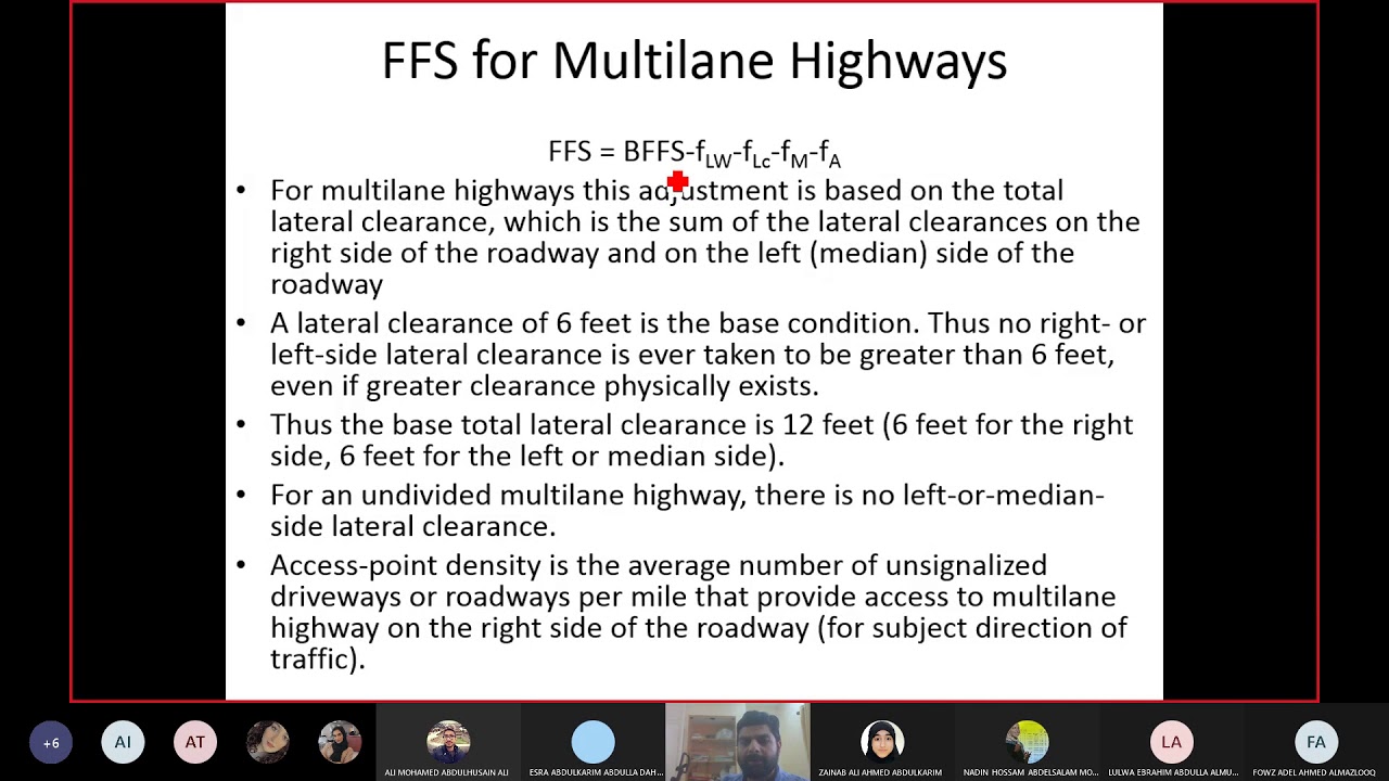 LOS for Freeways And Multilane Highways