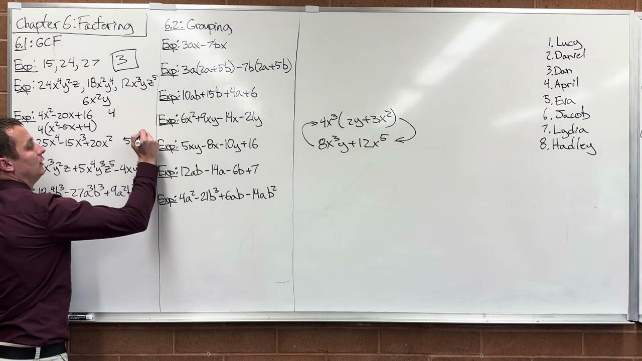 Lecture 12 (Intermediate Algebra) Factoring