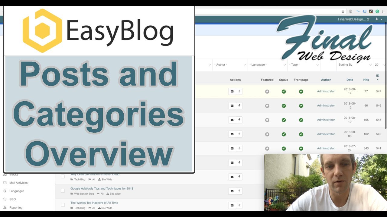 EasyBlog: Posts and Categories Overview