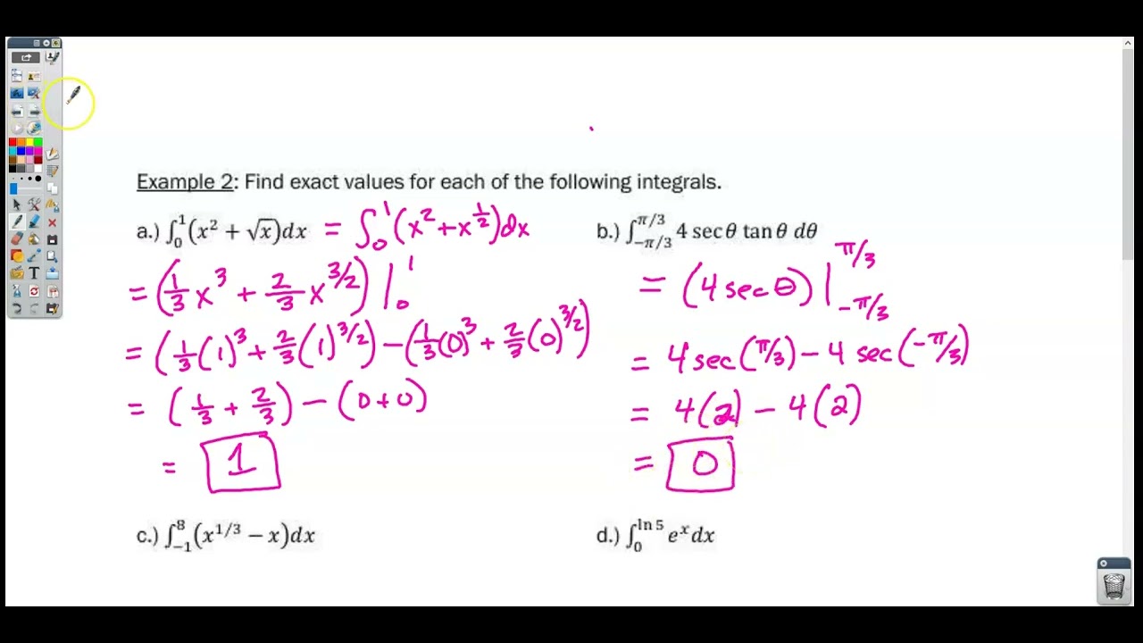 Section 6-7 Video 1- The Fundamental Theorem of Calculus and Definite Integrals