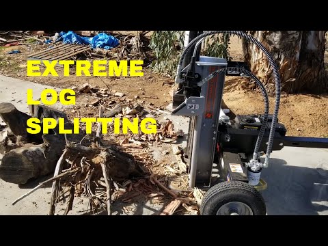 Dirty hand tools log splitter tree stump demo Will it do it?