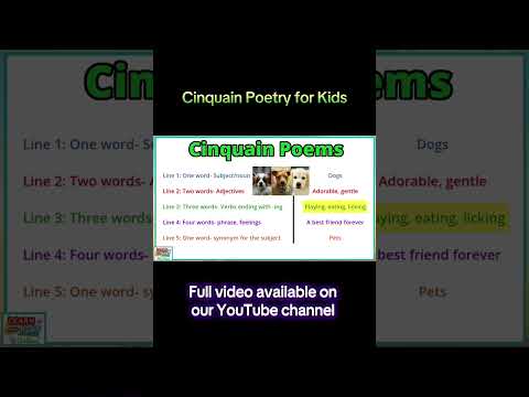 Cinquain Poems for Kids