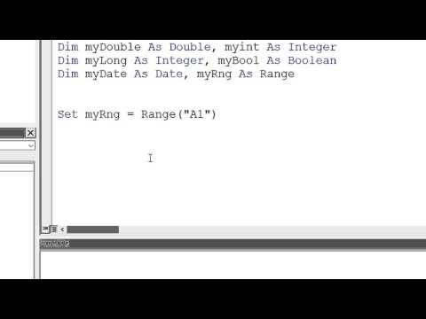 Tutorial 4 - Excel VBA Introduction - Variable Data Types