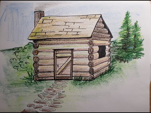 How to Draw a Log Cabin Step by Step – I'm Youtuber – Follow my videos ...