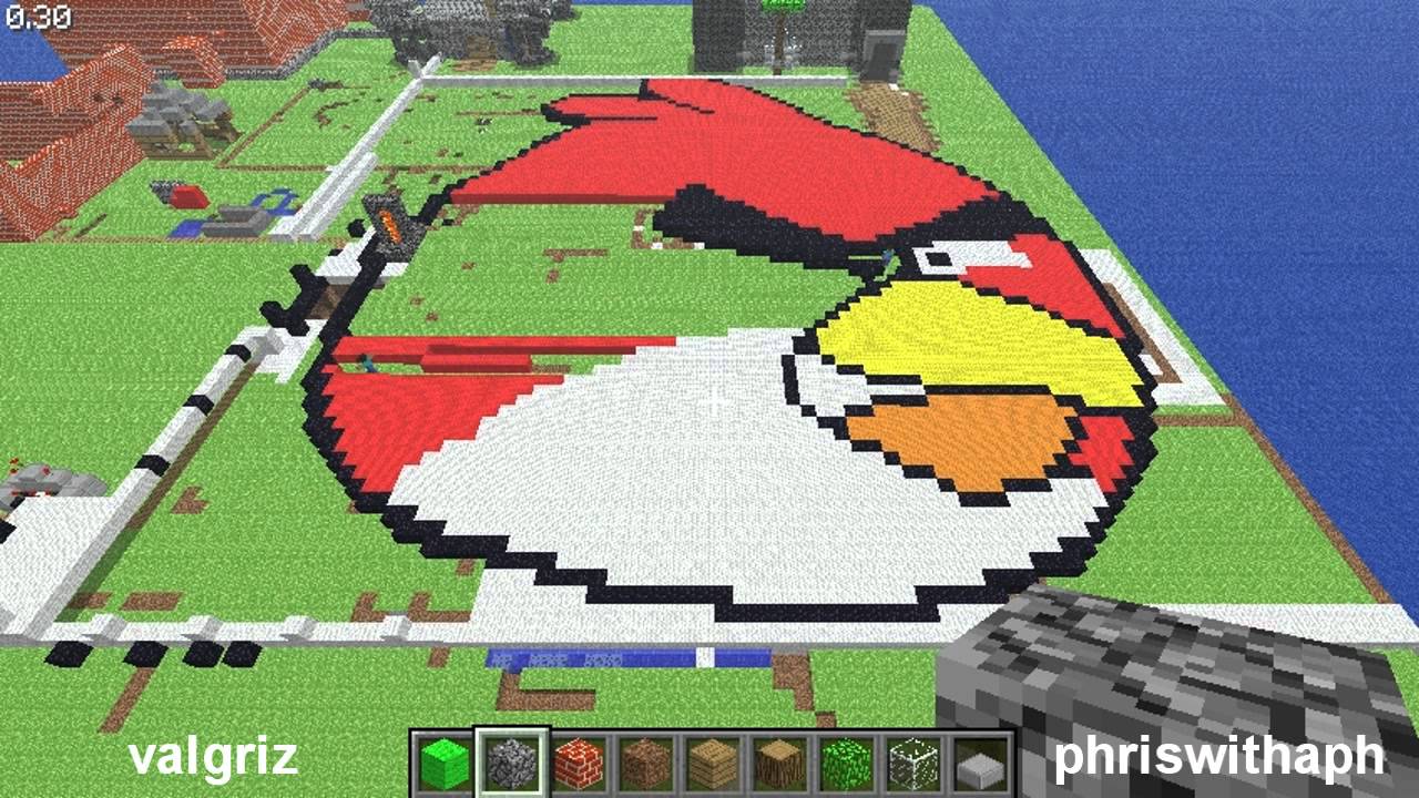 Minecraft - Angry birds Pixel art!