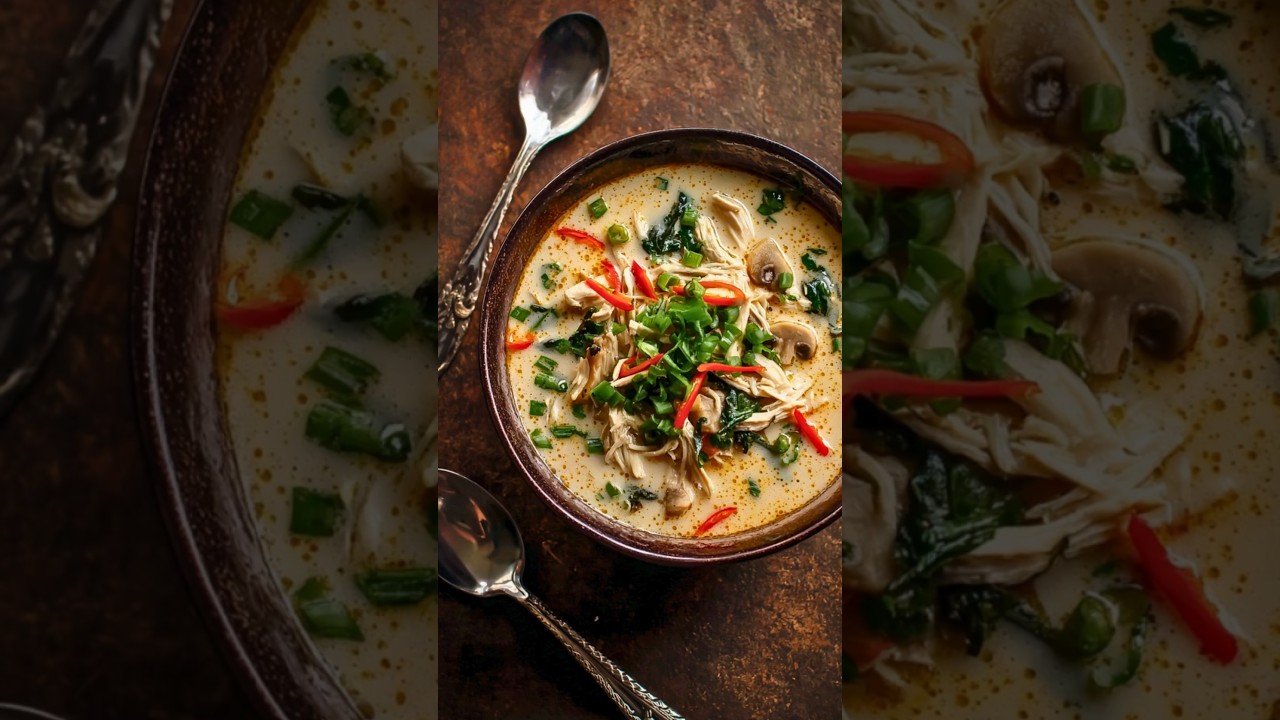 Thai Coconut Chicken Soup #ThaiCoconutSoup #TomKhaGai #KetoThaiRecipe #CoconutChickenSoup