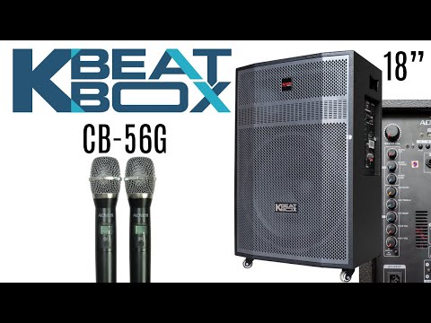 KBeatBox CB-56G [800W PMPO] Karaoke Powered Speaker System + 2 Wireless Mic's + Karaoke Cloud App