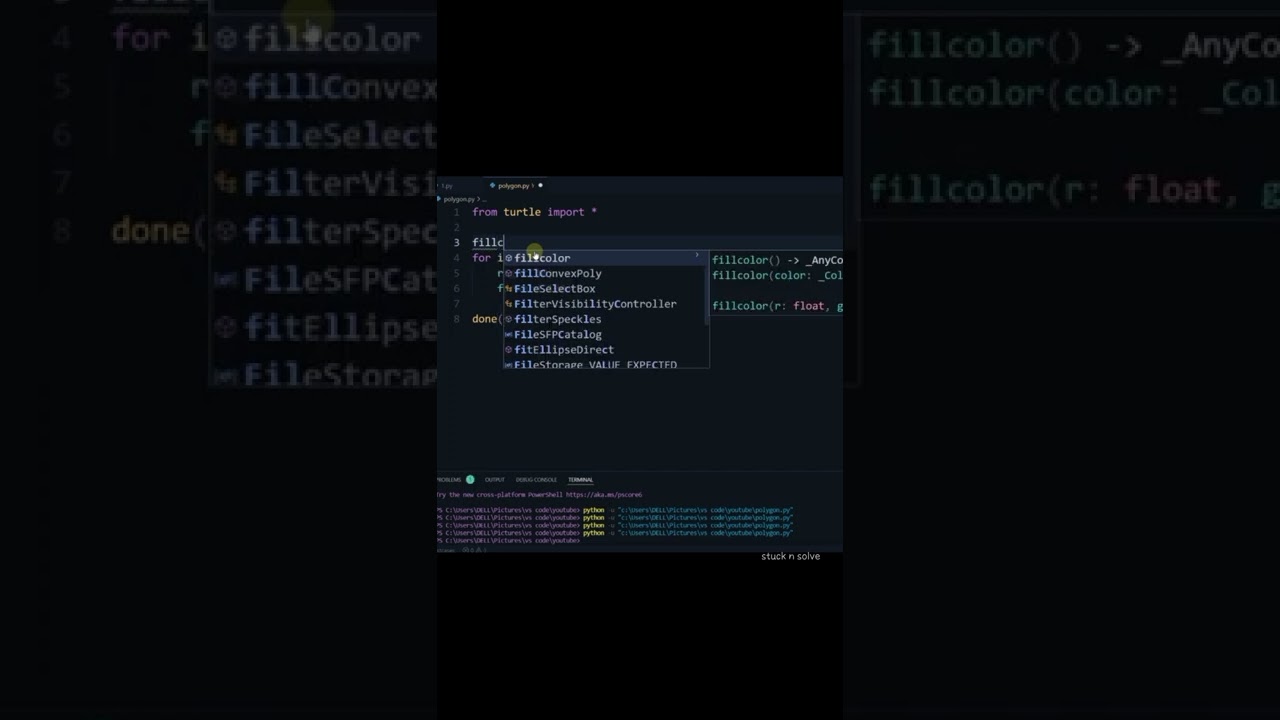 Draw a Nonagon through turtle module| python program to draw a Nonagon #shorts