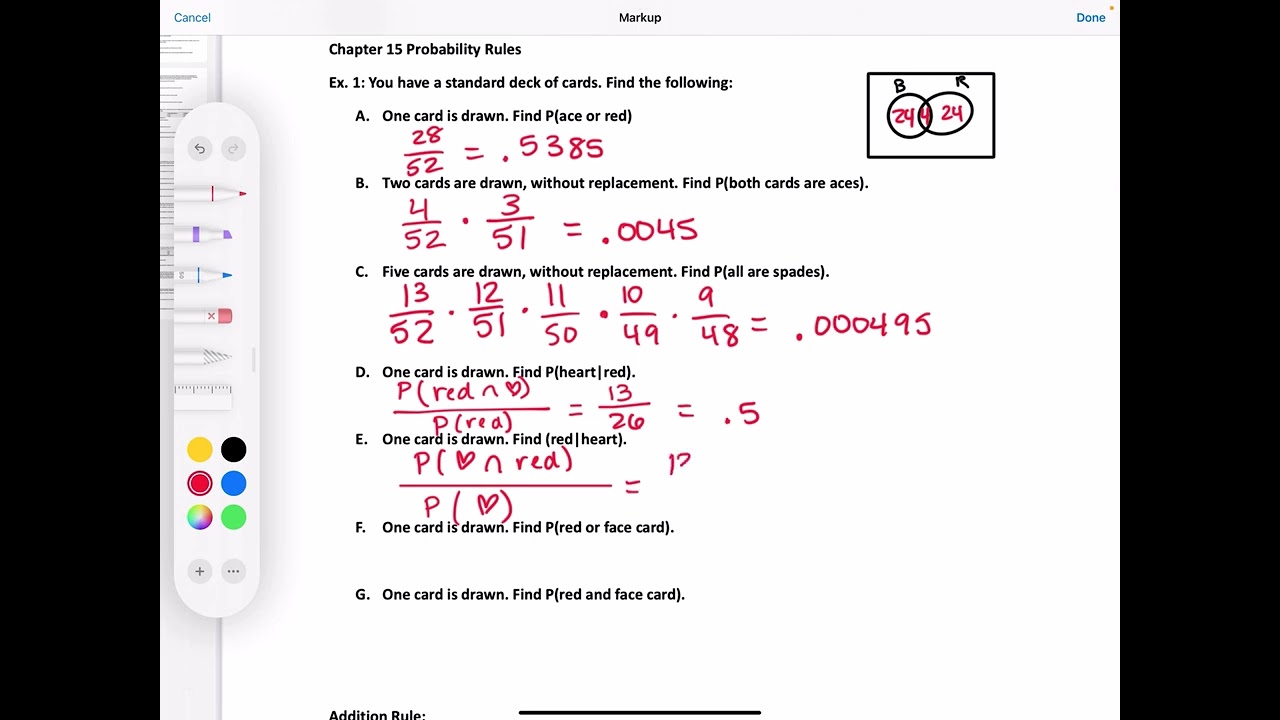AP Stats Chapter 15 Probability Rules examples part 1