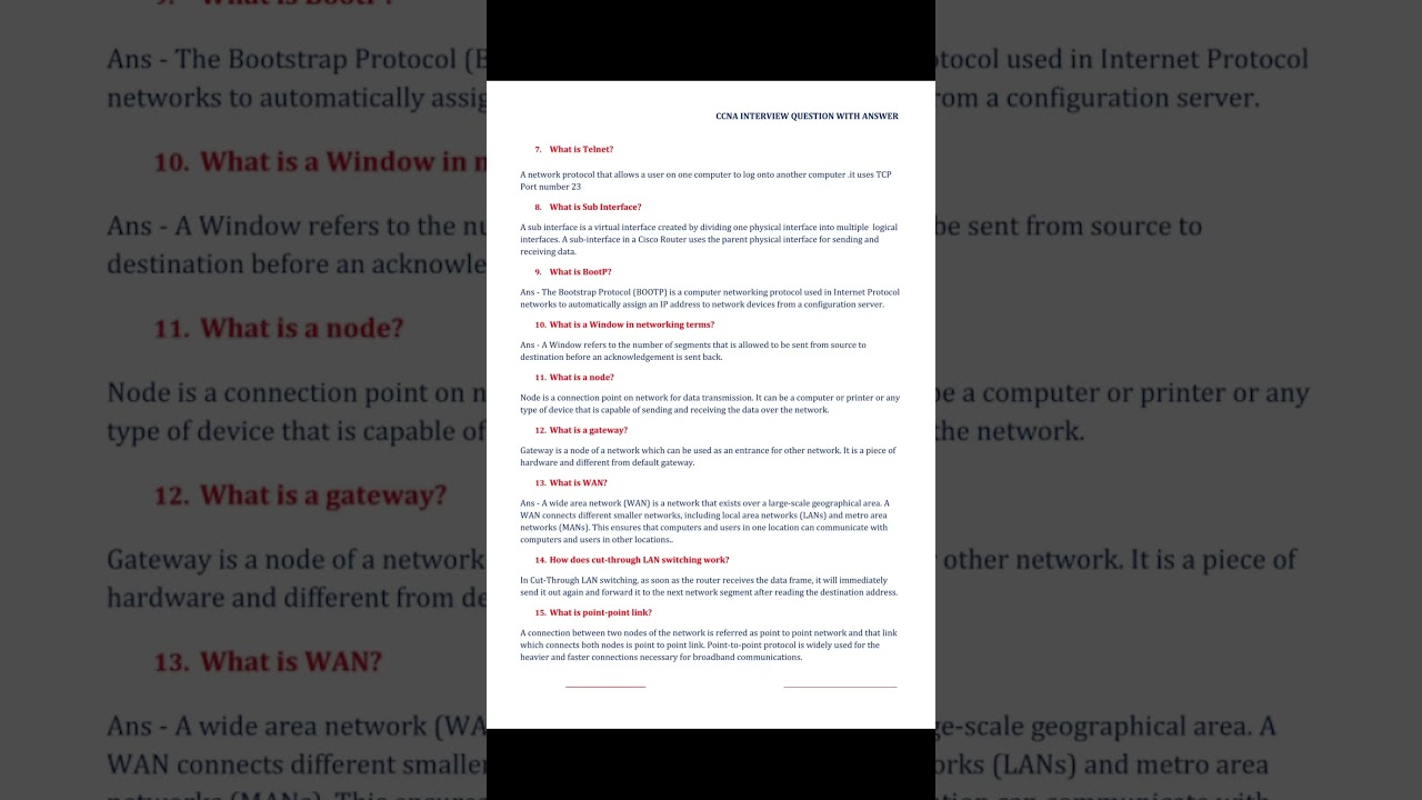 CCNA interview questions and answers #ccna #networkengineer #ccnp #chatgpt