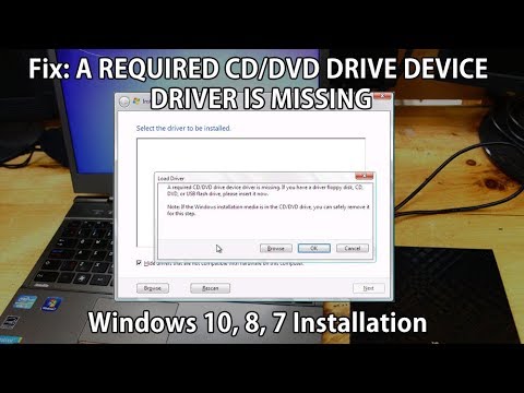 Fix: "A REQUIRED CD/DVD DRIVE DEVICE DRIVER IS MISSING" Windows 10, 8, 7 installation