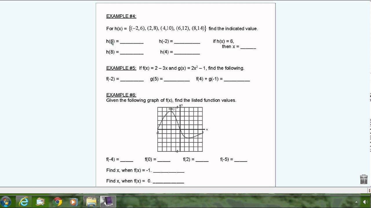 3-4 Function Notation Notes