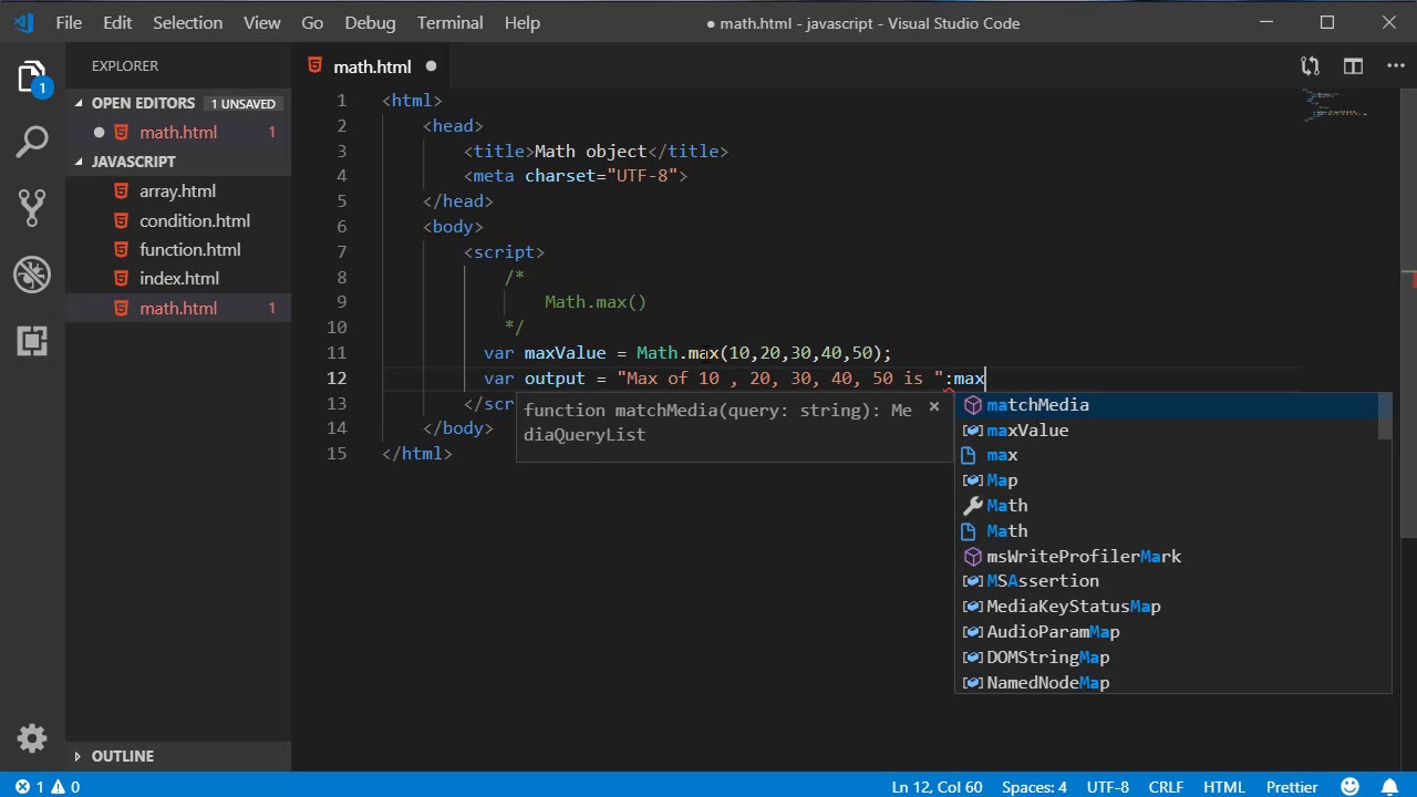 54 math max method in javascript