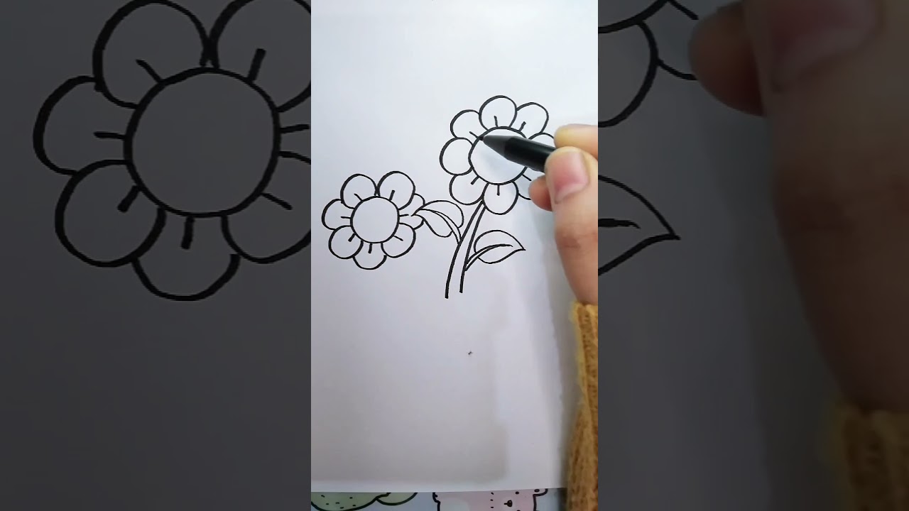 Tutorial menggambar bunga matahari mudah banget untuk pemula