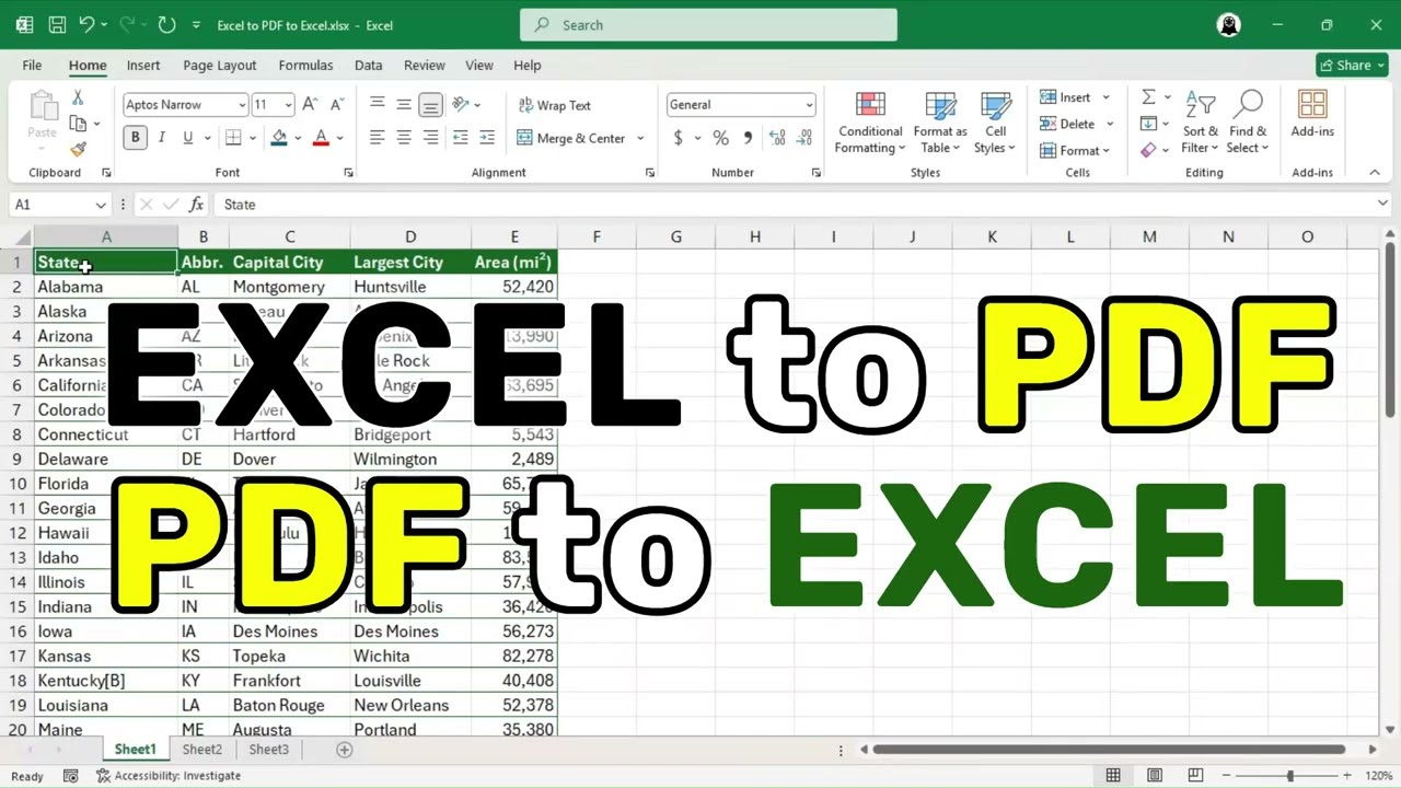 PDF to Excel & Excel to PDF: Step-by-Step Tutorial #excelwithbrainbell