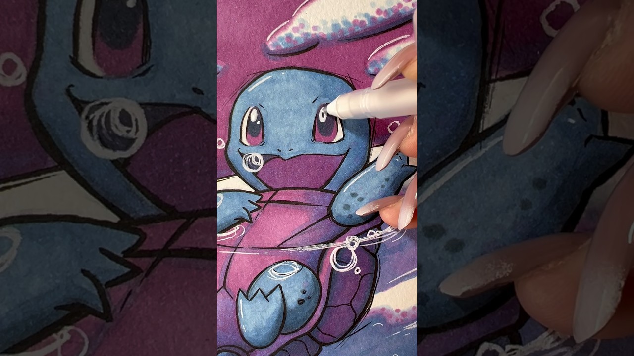 A 💧✨POKÉMON✨💧with ONLY 3 MARKERS😱🤯🎨 #pokemon