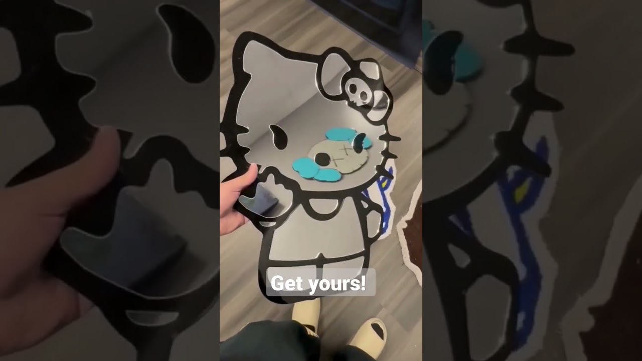 Hello kitty middle finger mirror #hellokitty #custommirror #hypebeast