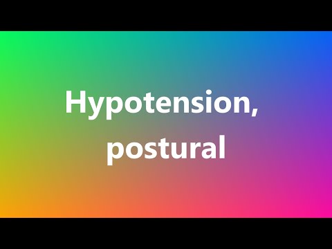 Hypotension, postural - Medical Definition