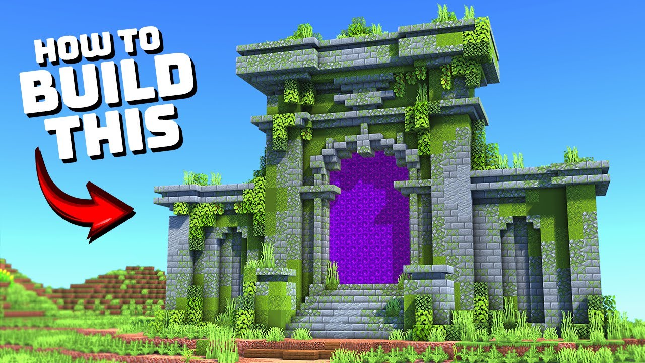 How to Build a Overgrown Nether Portal | Minecraft Tutorial - Minecraft ...