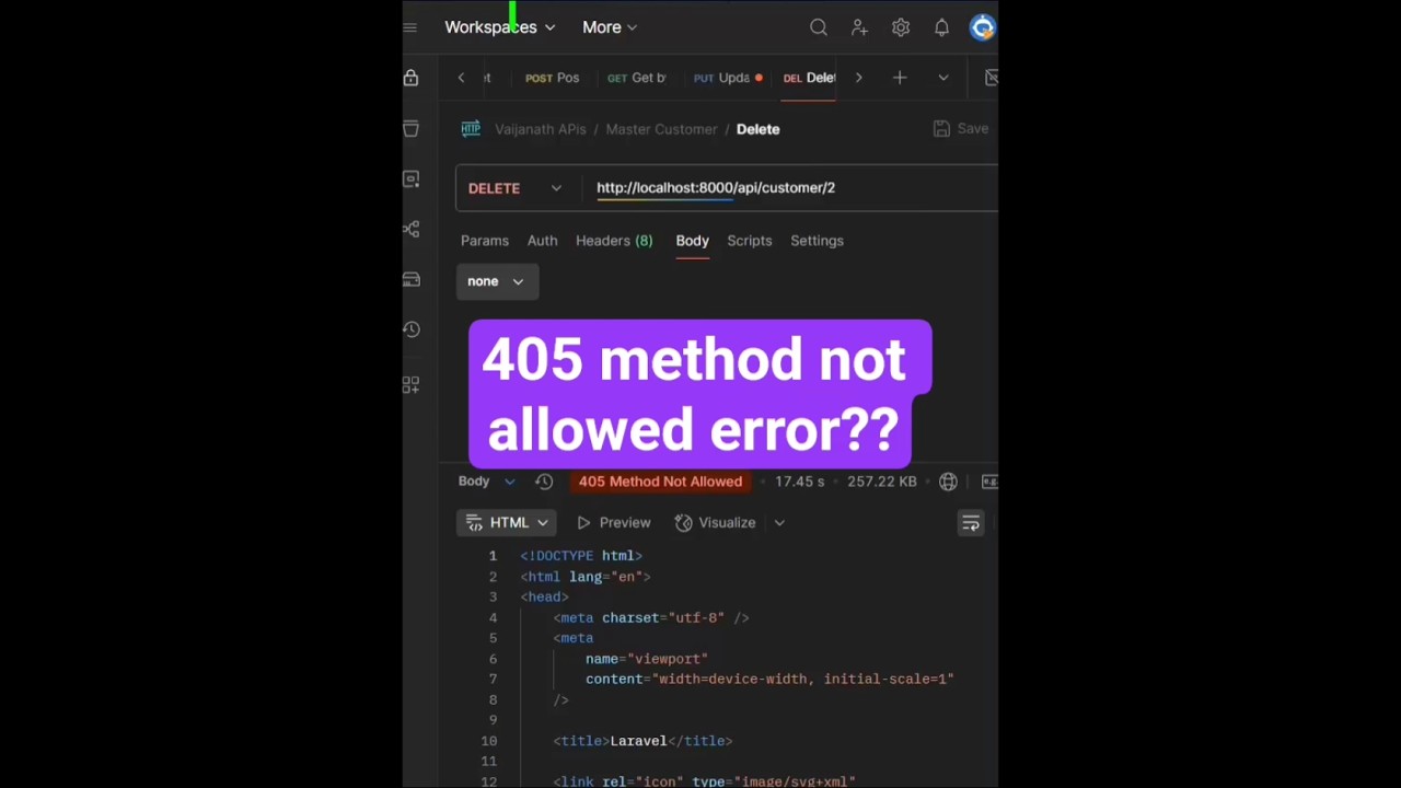 405 Method not allowed Error in Python? How to 405 Method Not Allowed Error POSTMAN [SOLVED] #python