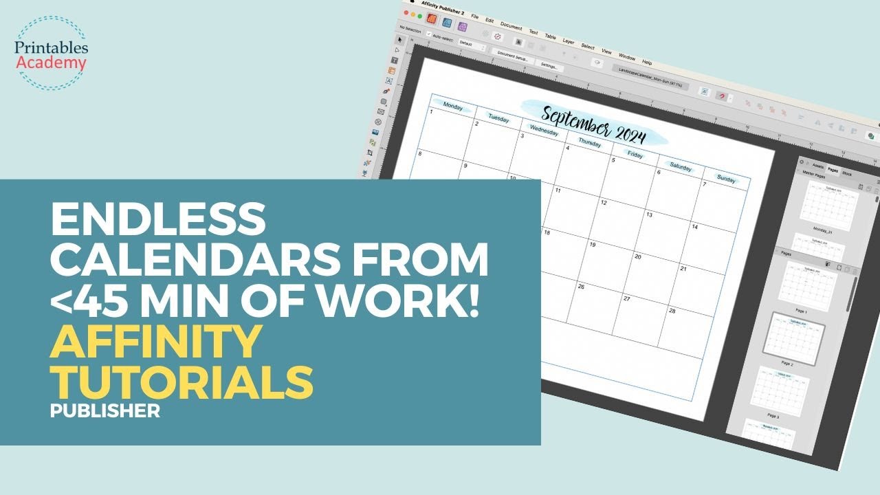 Create Endless Calendars from One Template | Affinity Publisher