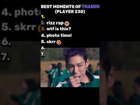Funniest Thanos (Player 230) Moments #thanos #squidgame #funny #moments #tiktok #ranking