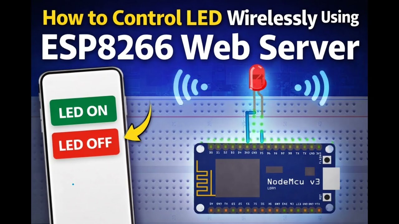 How to Control LED Wirelessly Using ESP8266 Web Server