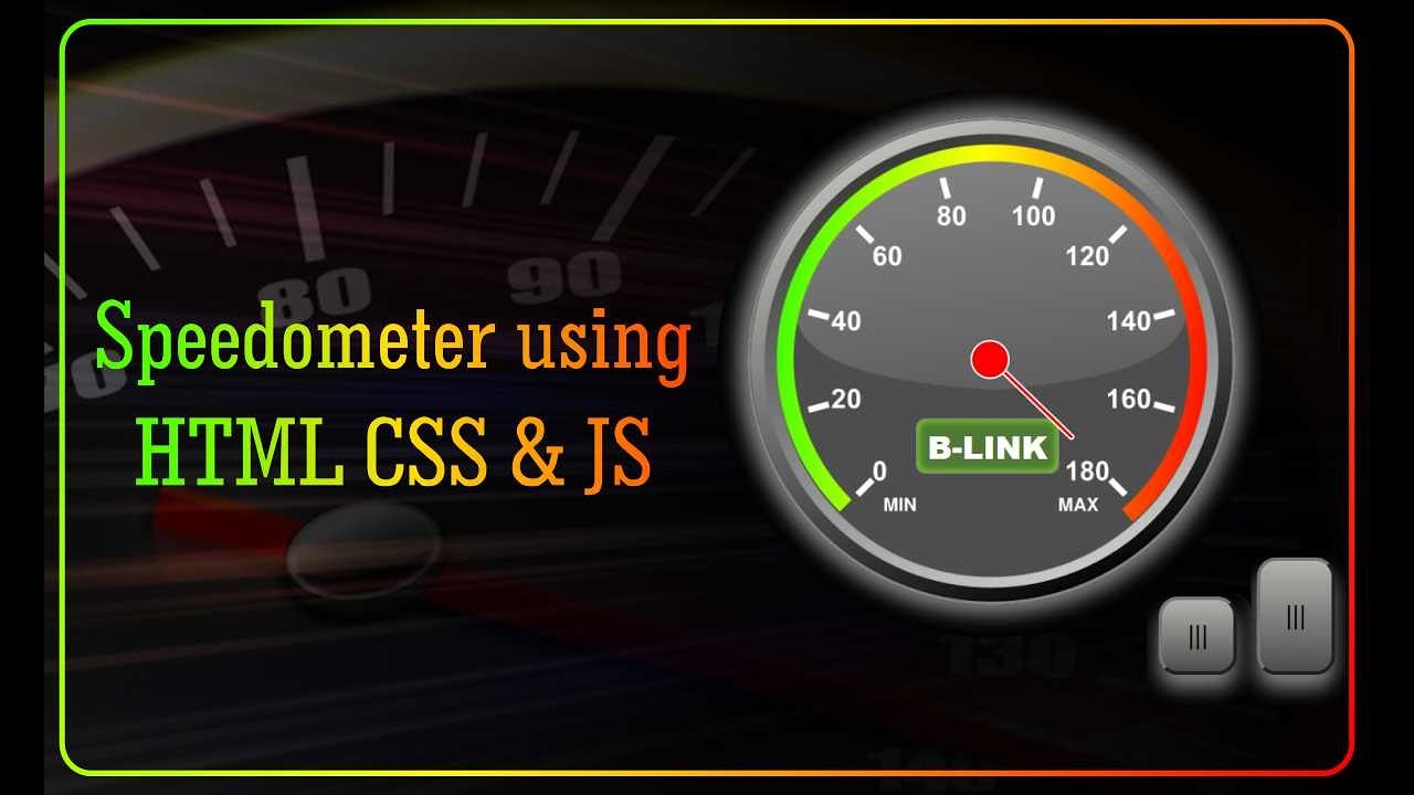 Speedometer using HTML CSS & Javascript | B-Link #speedometer #animation