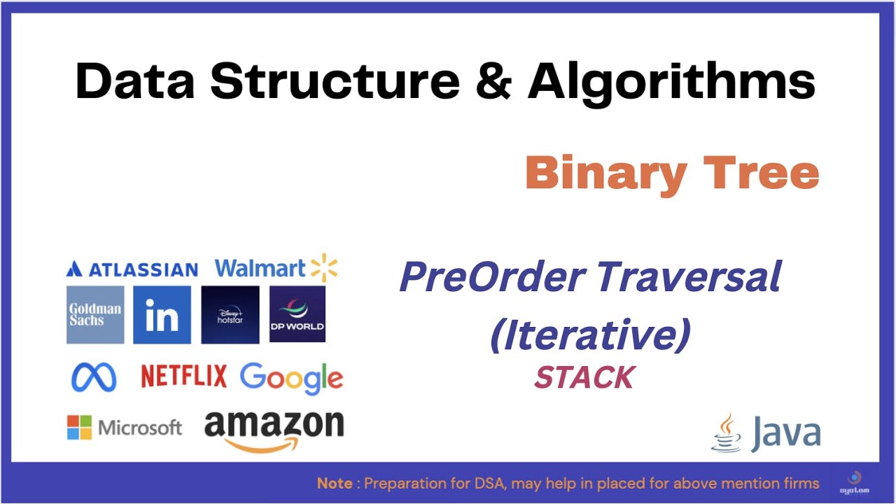 L5. PreOrder Traversal using Stack | Iterative | Binary Tree | Data Structures & Algorithms #stack