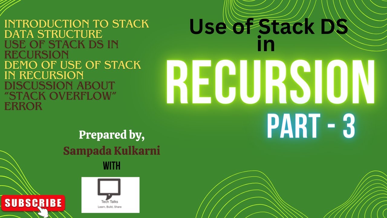 Use of Stack in Recursion | Part # 3 | Programming Skills | Data Structures