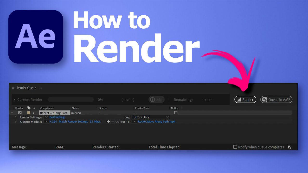 How to render in After Effects