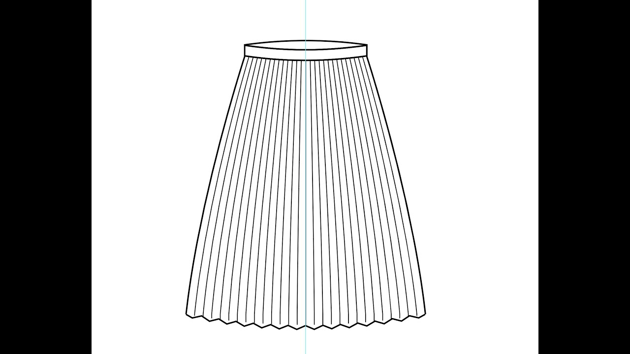 Plisse skirt technical drawing with Adobe Illustrator