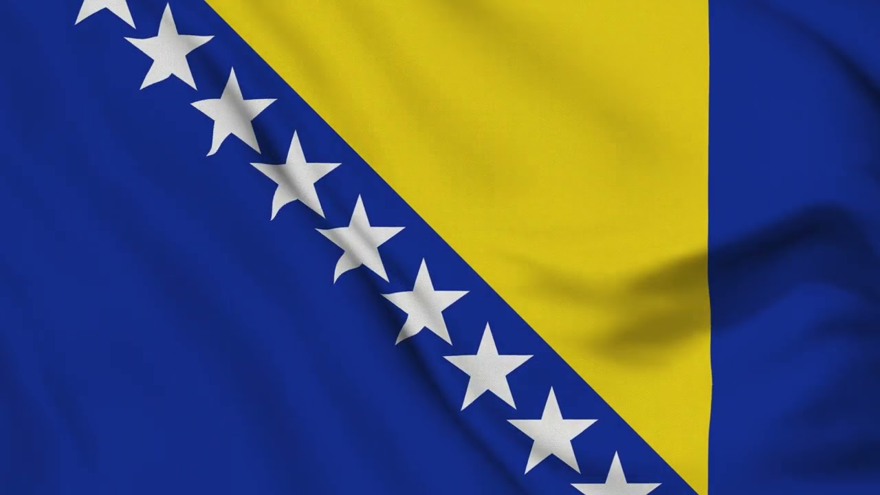 Bosnia and Herzegovina Flag Waving 4K | Bosnian National Flag Animation
