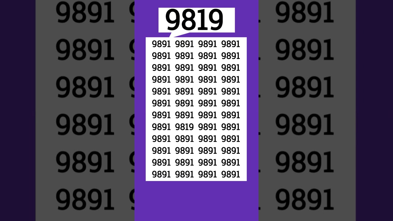 Logically spot the disguised 9819 in 5 seconds! #fypシ゚viral #fypviral #fyp #iqtest #shorts #eymath