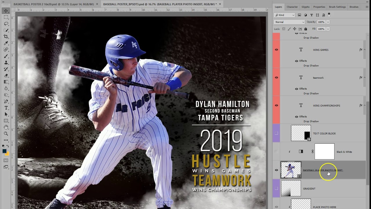 Baseball Poster Template Tutorial Savant Design Templates