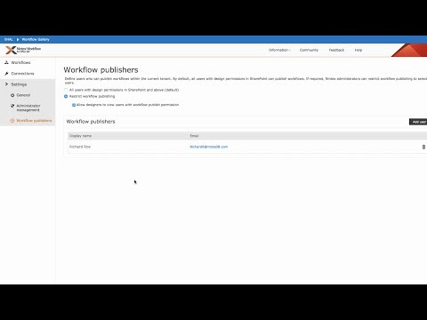 How to use the Admin Management feature for Nintex Workflow publishing in O365