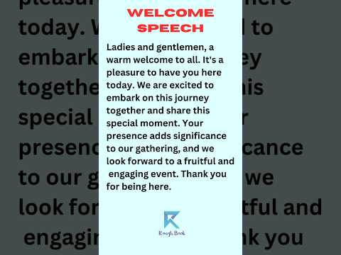 WELCOME SPEECH | How to give Welcome Speech #welcomespeech