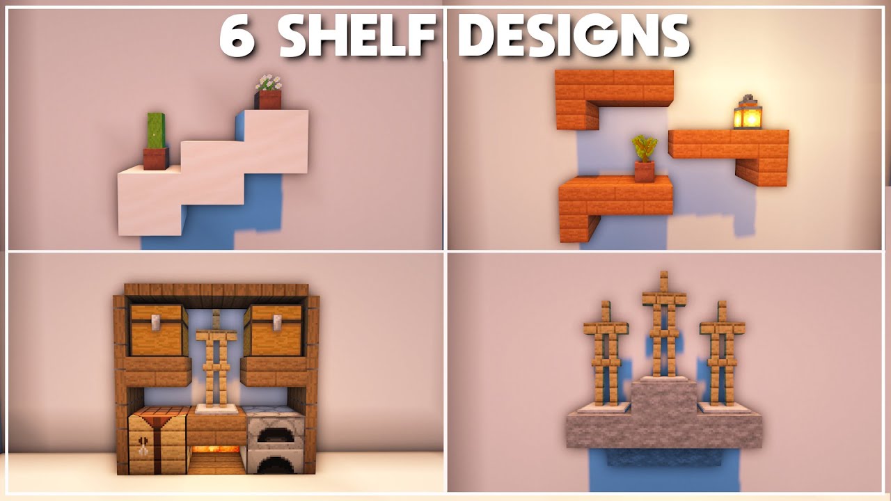 Minecraft: 6 Unique Shelf Designs [Tutorial] 2020 - Minecraft Builders