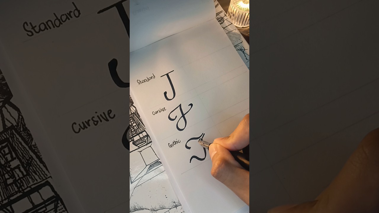 Letter J calligraphy scripts