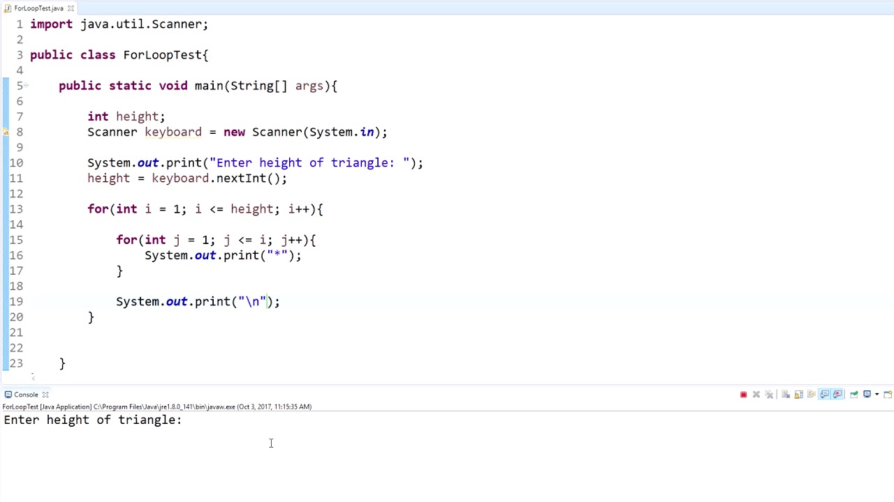 Java Programming Tutorial - 13 - Nested for loop