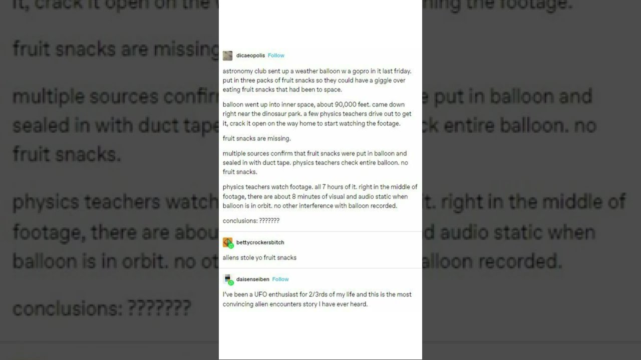 Tumblr Short: Fruit Snacks in Space