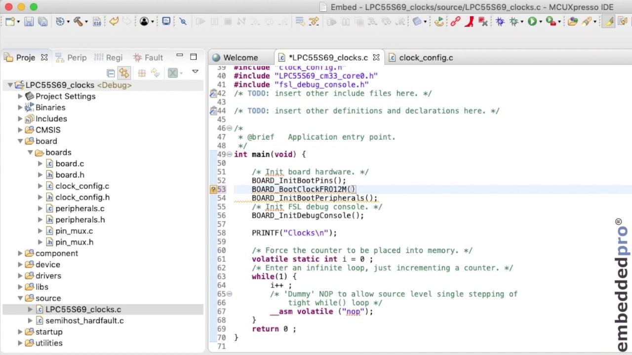 4 Using the Clocks Config Tool from MCUXpresso - practical