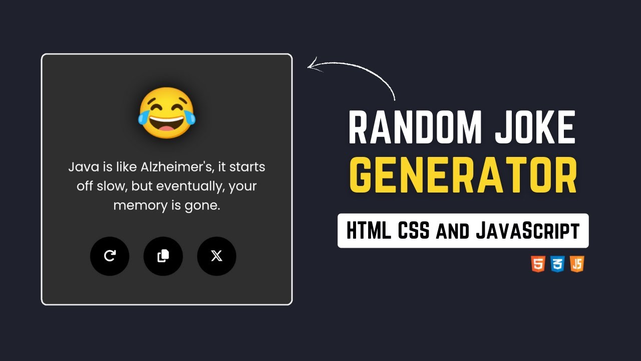 Random Joke Generator in HTML CSS & Javascript | Random Joke Generator in Javascript